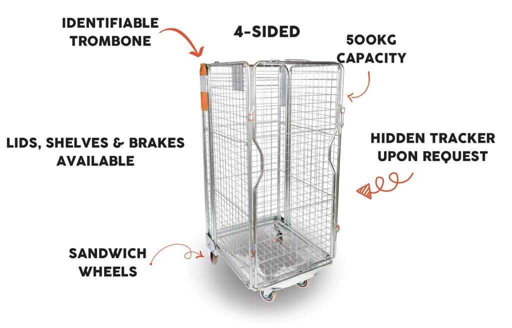 Multi Purpose Steel Roll Cage Trolley - Roll Cage Rental